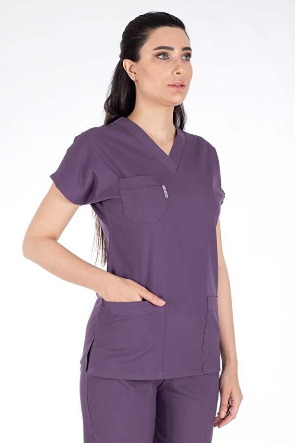 Alsancak Üniforma Plum Lycra Thin Fabric Scrubs Doctor Nurse Jersey Bat ...
