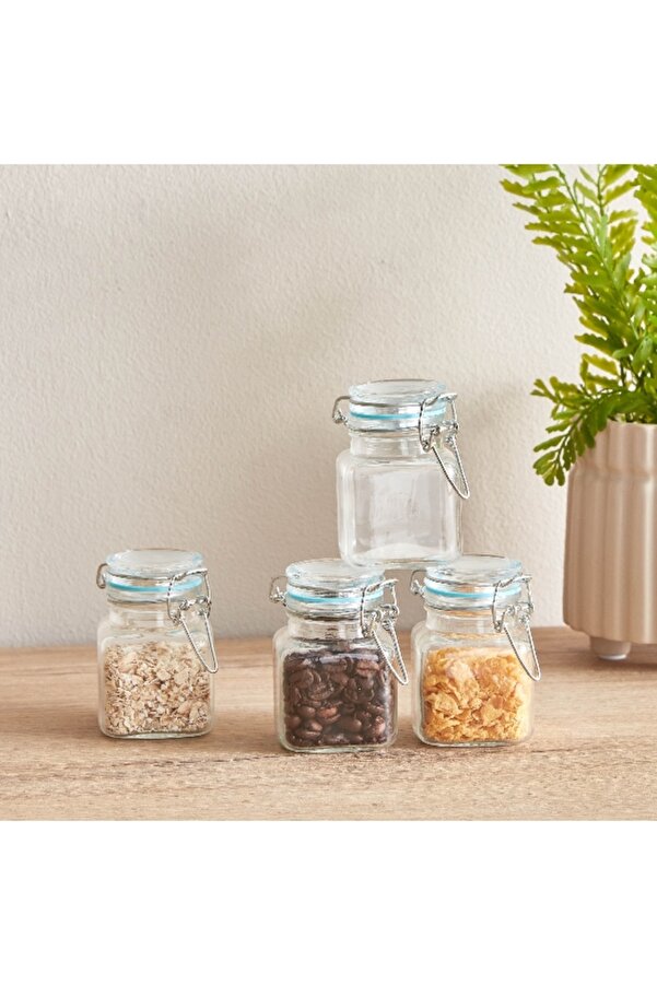 Home Box Essential Glass Spice Jar - Set of 4- Trendyol