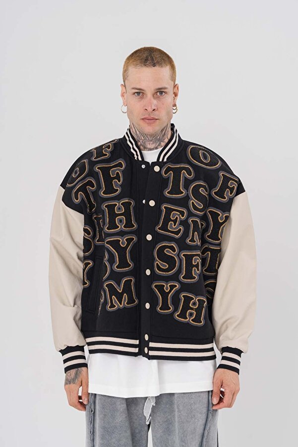 go gang own Колежанско яке с релефни букви и детайли- Trendyol