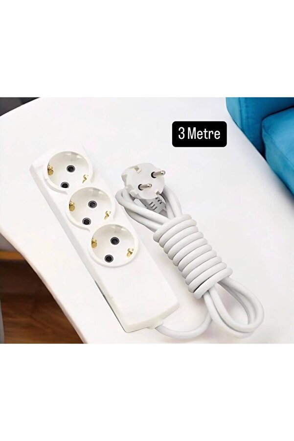Metler 3 Way Triple Grounded Extension Cable Group Socket 3 Meters ...