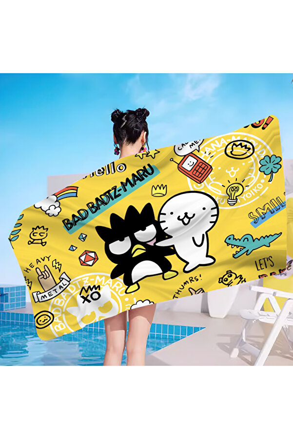 Choice MINISO Sanrio Bad Badtz Maru Towel Cotton Portable Beach Gym ...