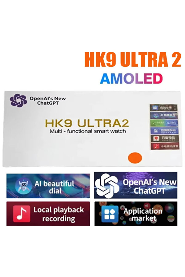 DIXSG ساعة ذكية جديدة HK9 Ultra 2 Max 2024 HD AMOLED 4G ROM ChatGPT NFC البوصلة والساعة ...