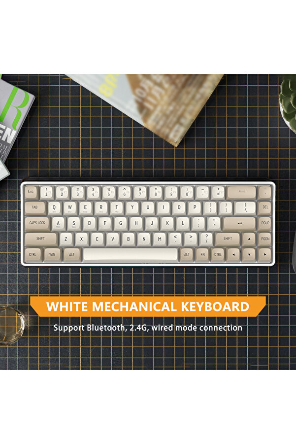Choice AIGO A68 Wireless Mechanical Keyboard Gaming Bluetooth Wired Hot ...