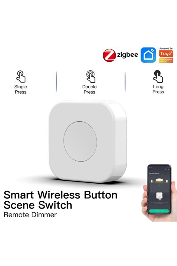 iHseno Tuya ZigBee Smart Button Scene Switch Wireless Remote One Key Controller Multi-scene ...