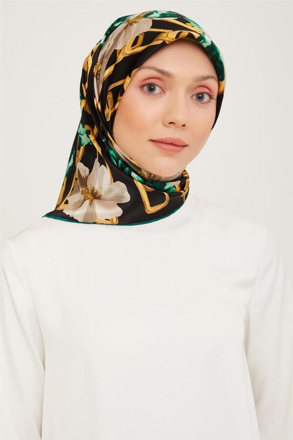 Armine Sura Silk Scarf - 23Ka9034 2 01 Model - Trendyol