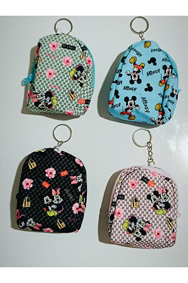 Zehra Aksesuar Mickey and Minnie Mouse Figured Mini Wallet Keychain ...