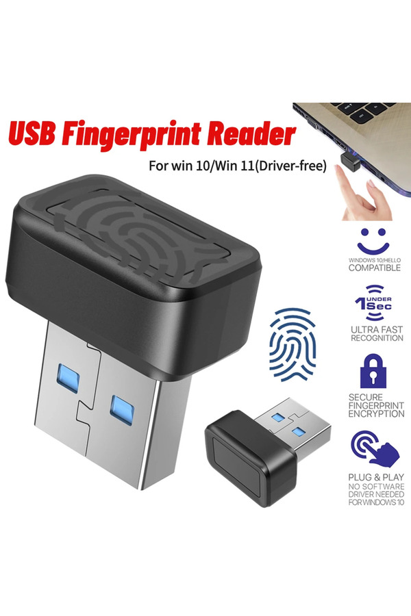 VKTECH USB Fingerprint Reader Module For Windows 10 11 Hello,Biometric ...