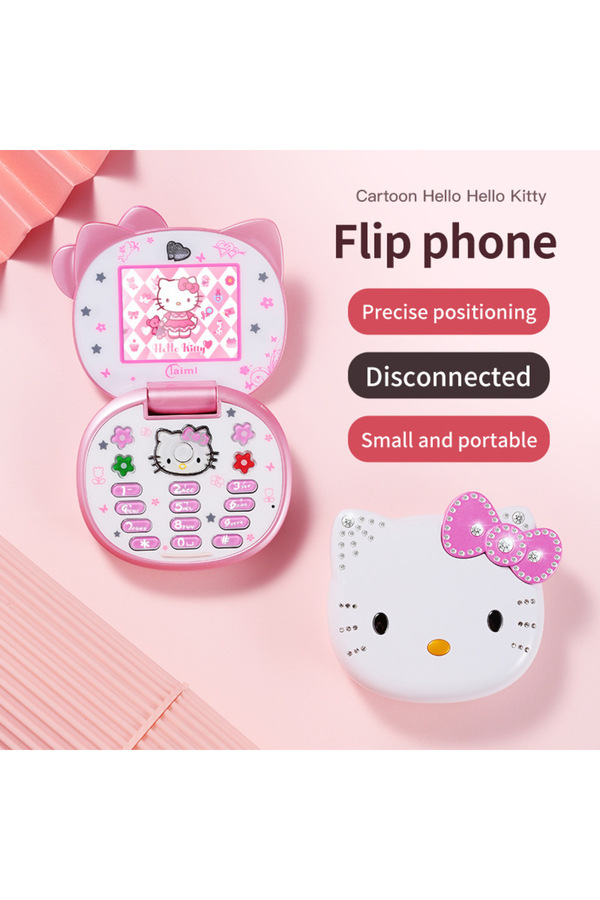 Choice 2024 New Kawaii Sanrio Hello Kitty Flip Phone Cartoon Cute ...