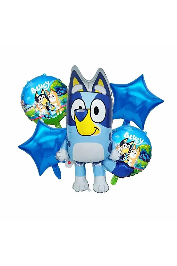 Choice Bluey Family New Cartoon Aluminum Balloon Blue Orange Bluey ...