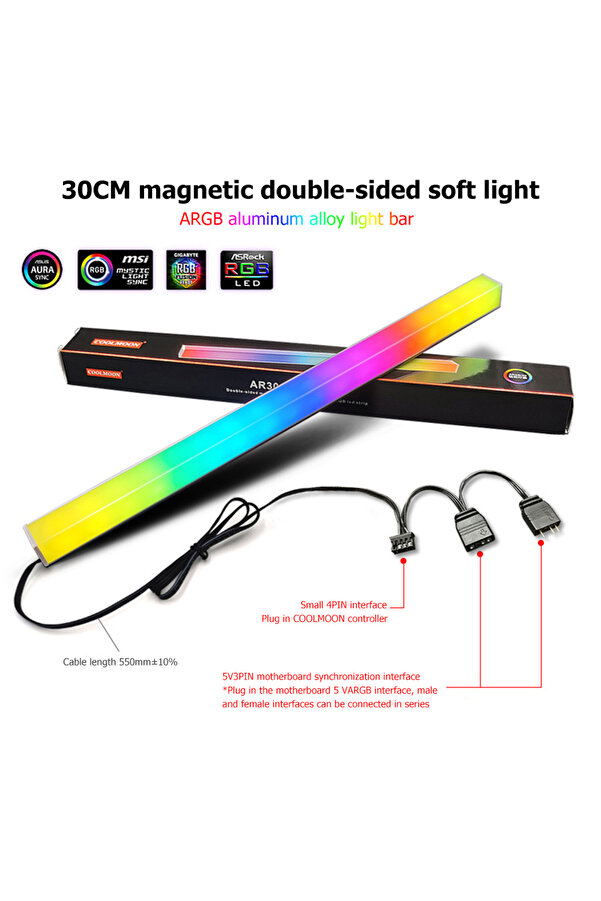 Choice COOLMOON ARGB LED Strip Magnetic Computer Light Bar 5V/3PIN ...