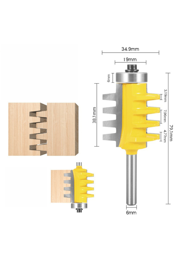 Choice 8mm 1 Pc 8mm Shank Rail Reversible Finger Joint Glue Router Bit ...