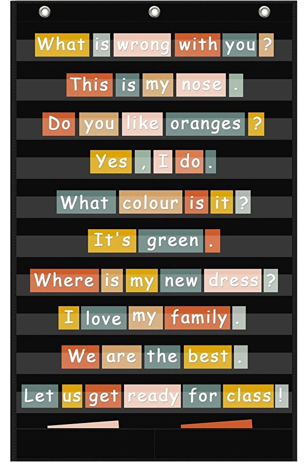 Choice Classroom Black Standard Pocket Chart Words Chart with Extra ...