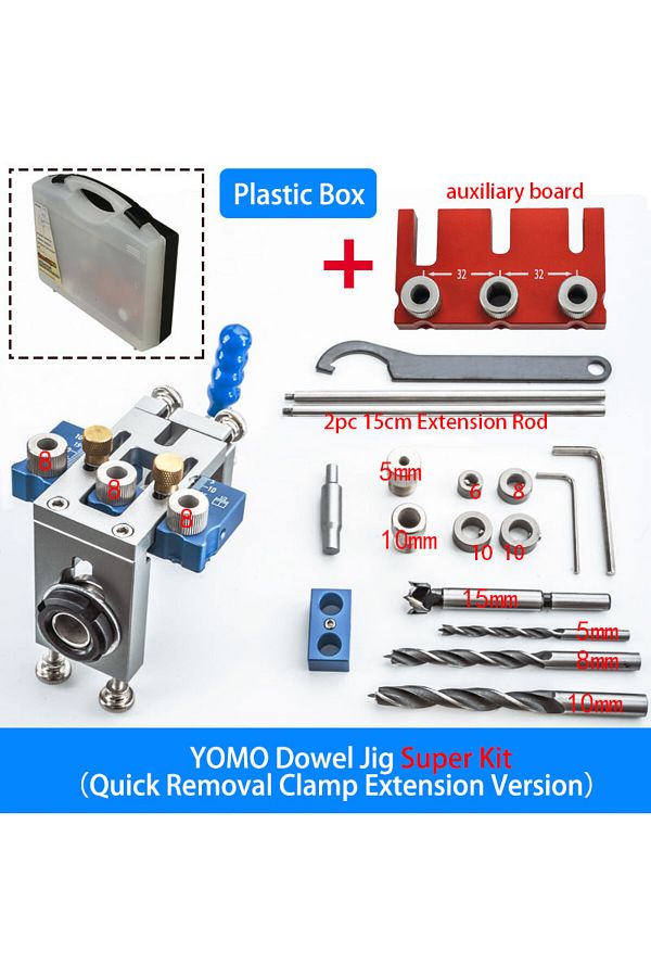 YOMO Upgrade Woodworking 3 In 1 Doweling Jig Kit Fast Fixture Wood Dowel Punch Locator Pocket Hole Jig. Trendyol