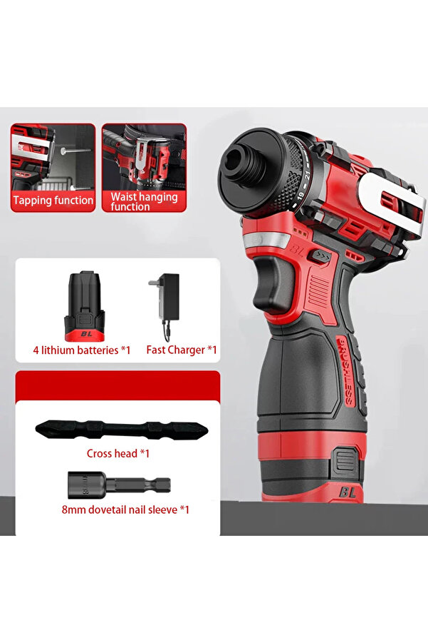 Choice 80N.m 18V Brushless Electric Drill Cordless Knockable Driller ...