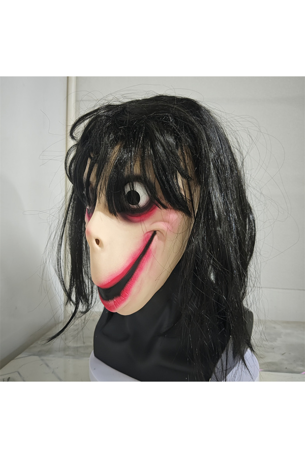 Choice Momo Horror Devil Mask With Long Hair Halloween Cosplay ...