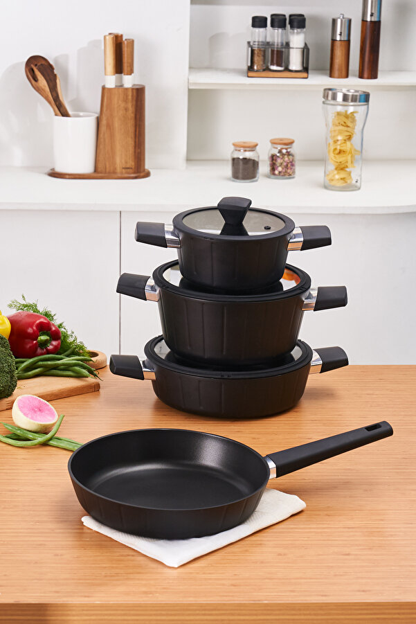 Karaca Biodiamond Regnum 7-Piece Cookware Set with Induction Base ...