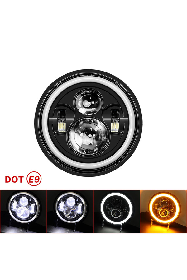 Choice 7" Moto headlight 7 inch Motorcycle Headlight LED Lights Halo ...