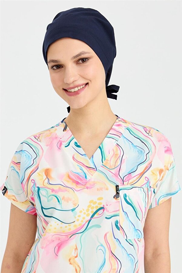 Çatı Medikal Navy Blue Lycra Doctor Nurse Surgical Bonnet Cook Work ...