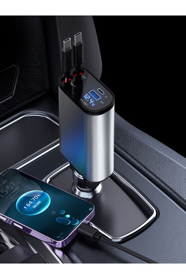 Choice Fast charging car charger 100W super fast charging car charger with built in retractable cable Trendyol