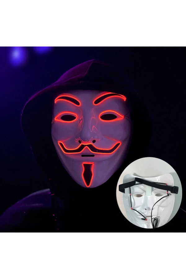 Choice Led Light Hacker Mask V Vendetta Halloween Face Mask Decor ...