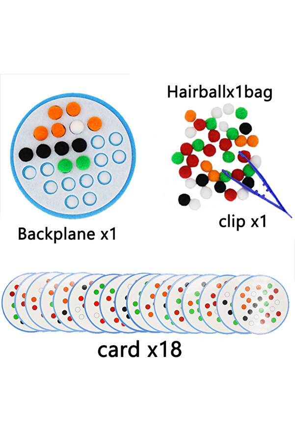 Choice Pompoms Color Sorting Matching Game Baby Preschool Fine Motor ...