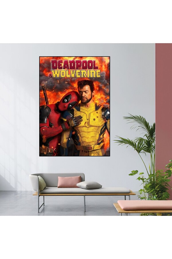 Choice MINISO Deadpool & Wolverine Poster Home Room Decor Livingroom ...