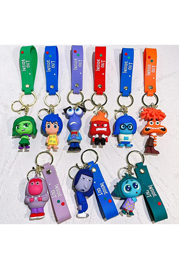 Choice New Inside Out 2 Keychain Kawaii Disney Movie Anime Anxiety ...