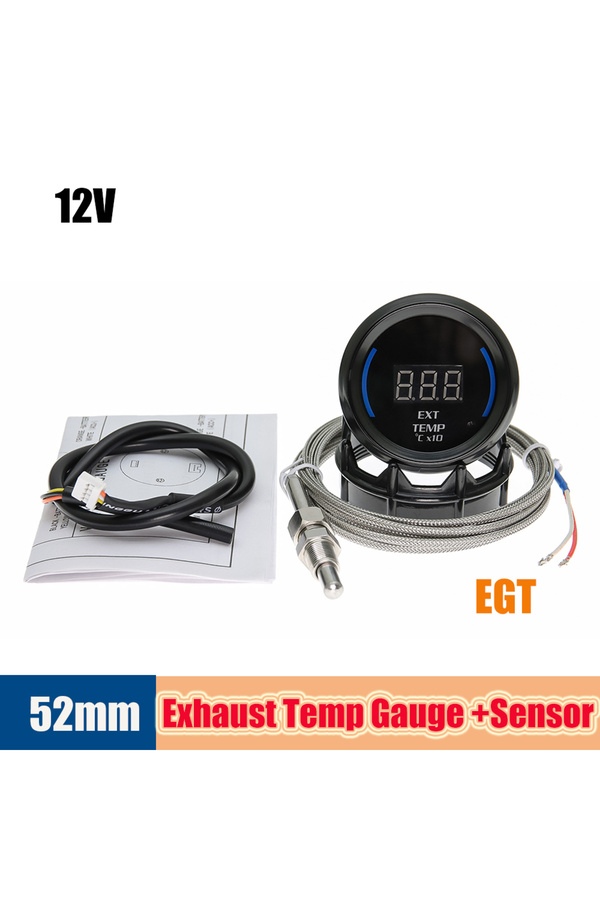 MAIMEIMI 52mm Car EGT Digital Exhaust Temp Gauge with Sensor 1/8NPT ...