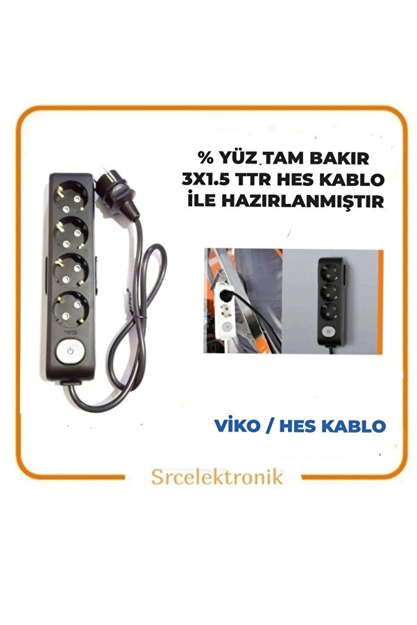 VİKO Viko Multi-Let 4 Pieces (9 Meters) Switched Grounded Child Proof ...