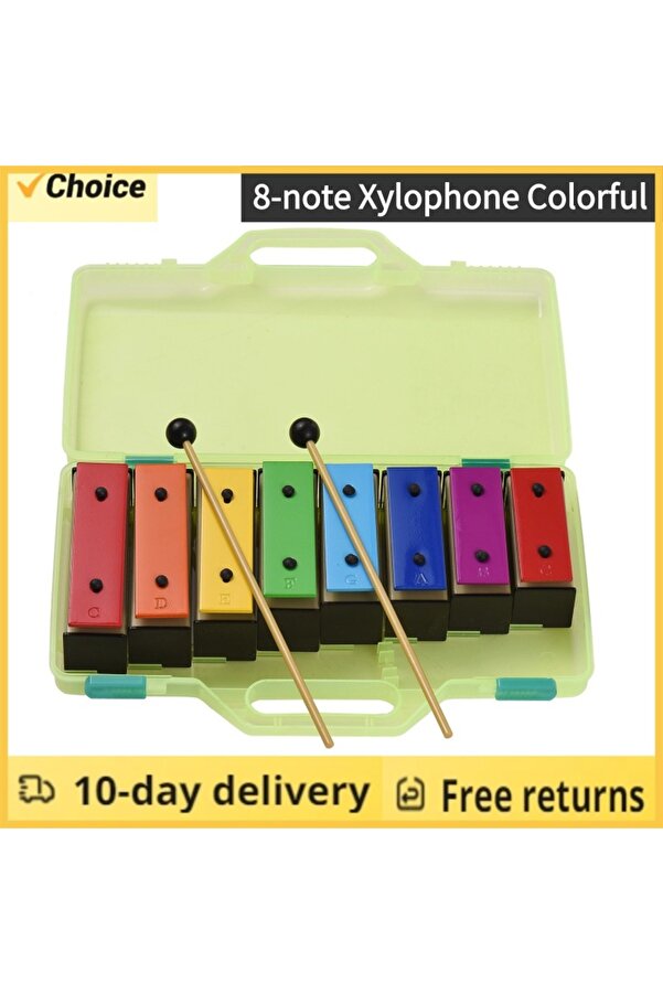 Choice 8-note Xylophone Removable Rainbow Color Metal Plates Resonator ...