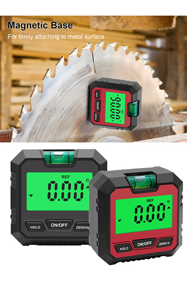 PINTUDY Precision Digital Inclinometer Mini 360 Degree Magnetic Spirit ...