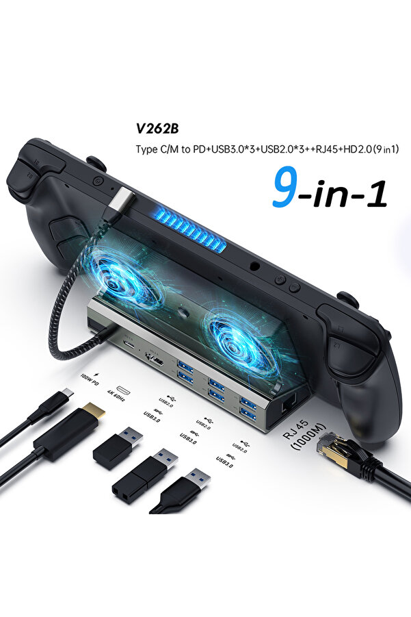 ALLOYSEED ROG Ally Docking Station TV Base Stand 11-in-1 Hub Aluminum ...