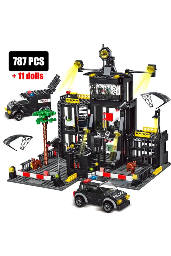 GSF Special police police station military city model prison car police ...