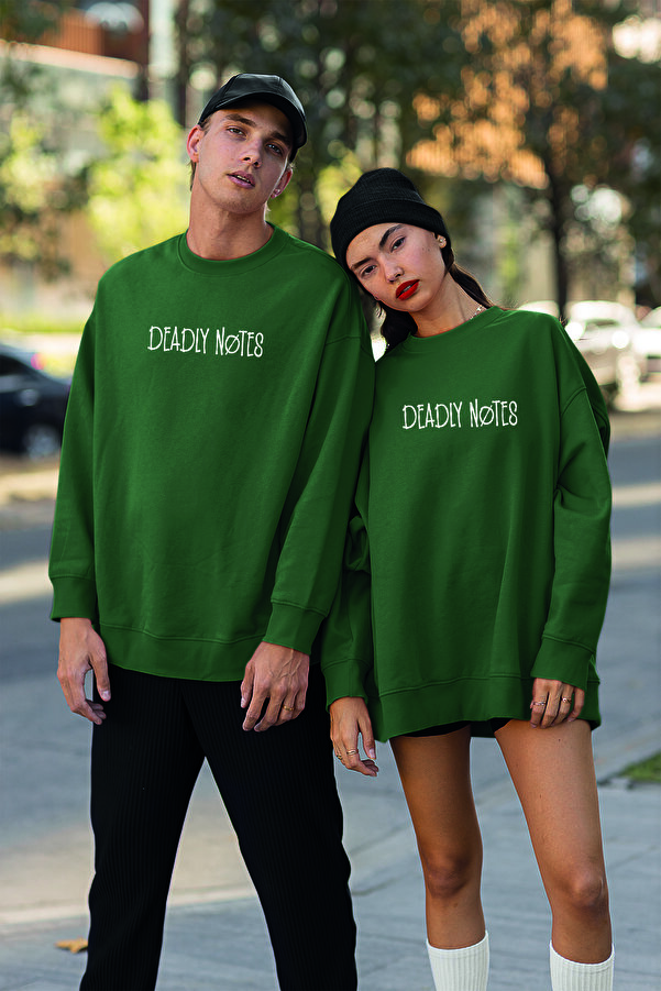 MYADA Унисекс суитшърт с щампа Deadly Notes Oversize 22777- Trendyol