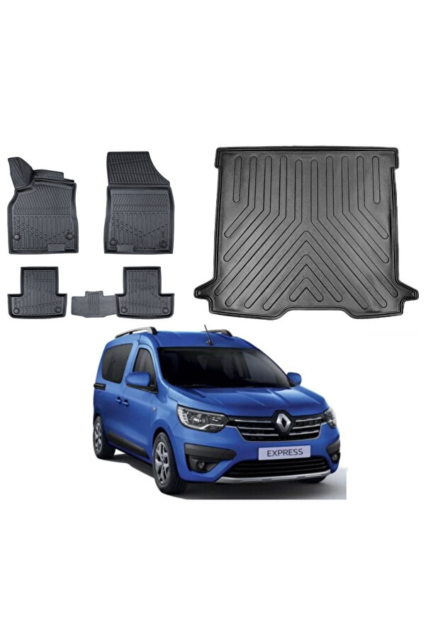 ko kaliteoto Renault Express 2022 Model 3D Luggage Pool+Mop Set - Trendyol