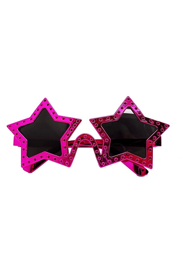 ÇERÇİCİ Fuchsia Color Star Shape Party Glasses Retro 16X7 cm - Trendyol