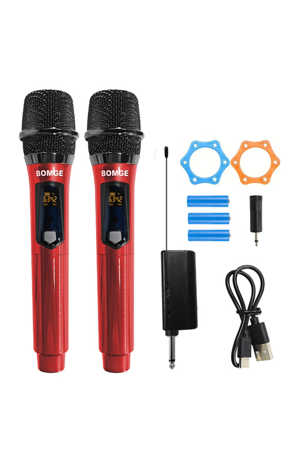 Choice Wireless Handheld Microphone Metal Dual UHF Cordless Dynamic Mic System With 1800MAh ...