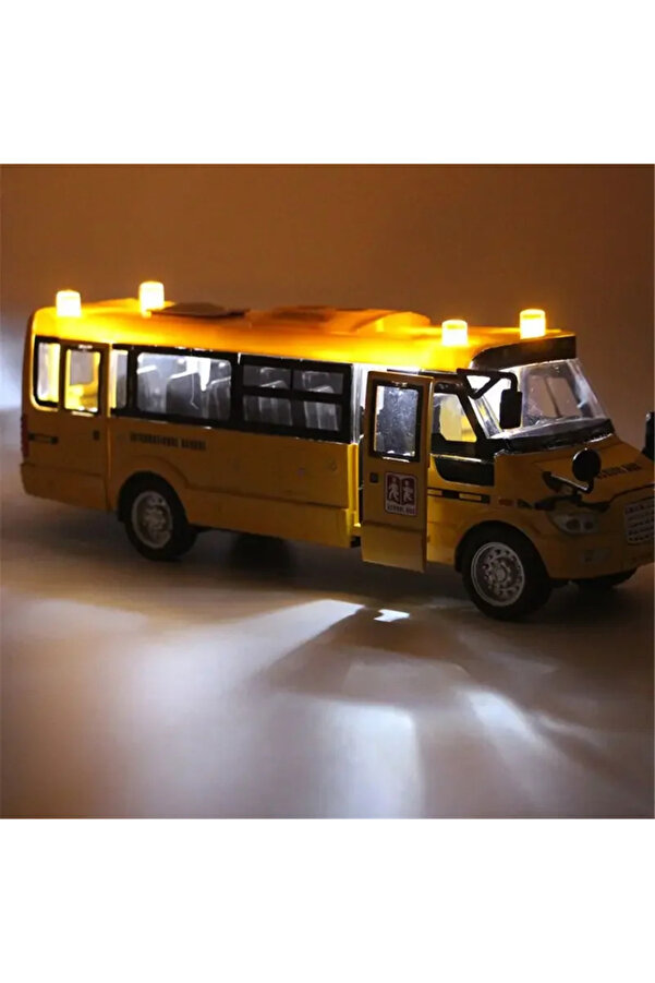 Choice New School Bus Toy Die Cast Vehicles Yellow Large Alloy Pull ...