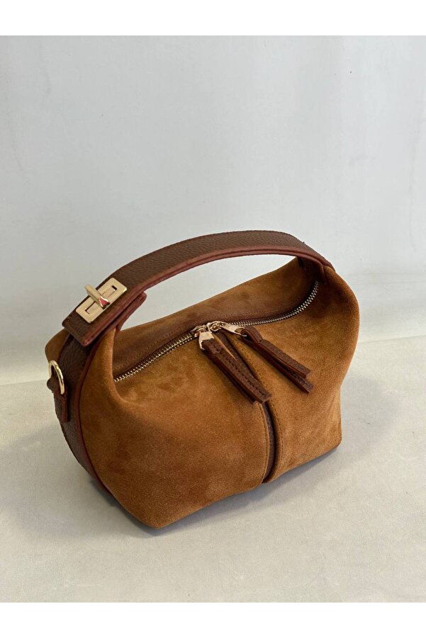 çkn sedat çakan çanta & fular & aksesuar Genuine Suede Leather Baguette ...