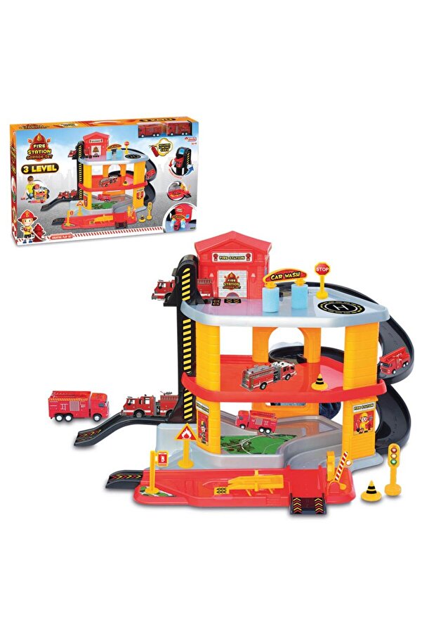 KaFaToys 3 Storey Fire Department Garage Play Set - Trendyol