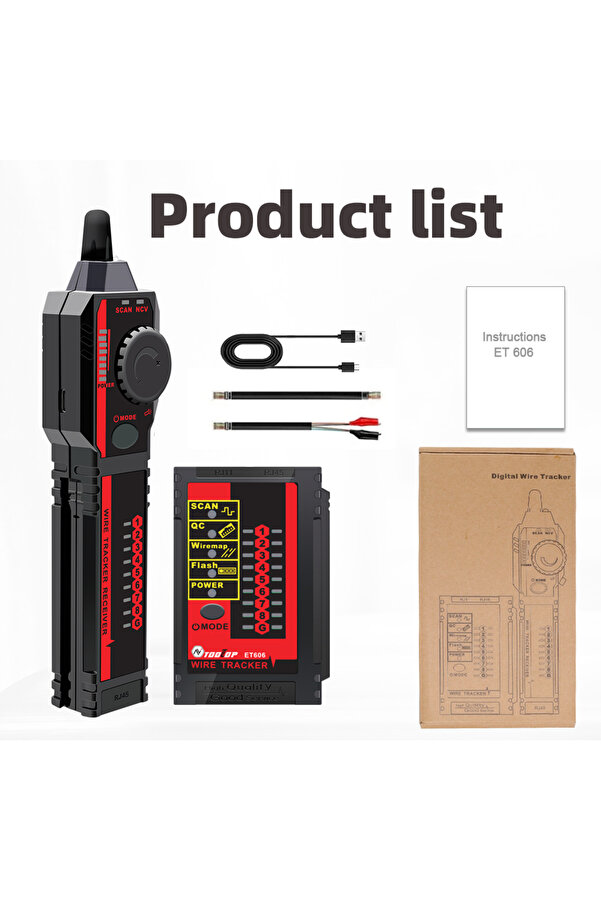 TOOLTOP ET606 Network Cable Tester POE Test 3KM Digital Cable Tracing ...
