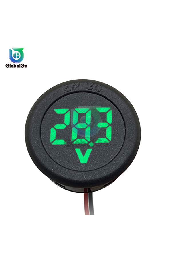 Aideepen DC 4-100V LED Digital Display Circular Two-wire Voltmeter ...