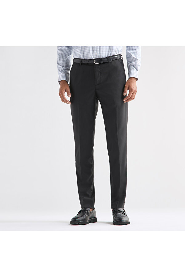 FAV Textured Regular Fit Flexi Waist Trousers with Pockets - Trendyol