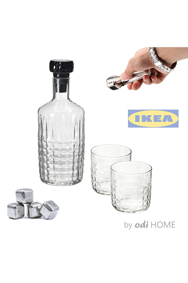 IKEA 1000 ml Whiskey Soft Drink Water Set - Gift Bottle and 2 Glasses ...