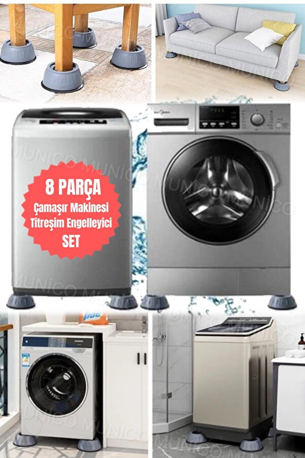 Munico 8-Pack Non-Slip Washing Machine Pads Noise Canceling and Anti ...