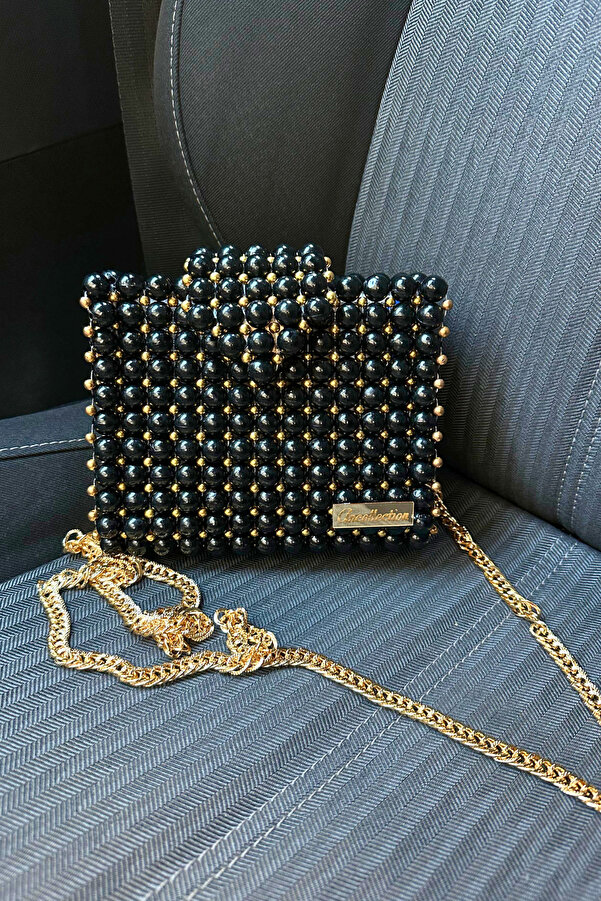 LİGROUND Anc - Women's Evening Dress Bag with Black and Gold Beading ...
