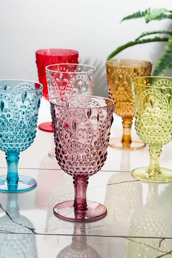 Kaite Acrylic Colored 6-Piece Glass & Water Soft Drink Coffee Side Cup ...