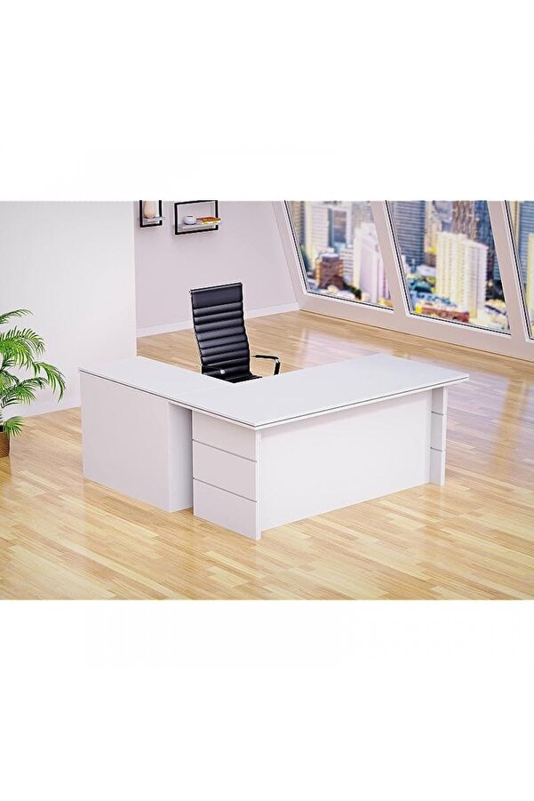 Mahmayi White ED-4 Executive Desk 180 cm- Trendyol