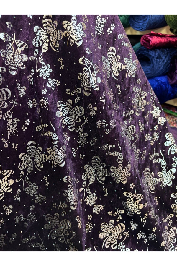 MEKİK MANİFATURA Velvet Stone Detailed Fabric - Trendyol