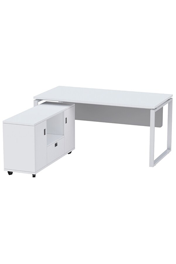 Mahmayi Carre 5116L Executive White Modern Workstation without Drawer ...